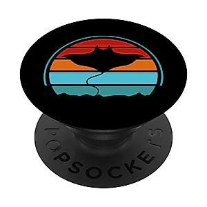 Aquarist Ocean Animal Lover Stingray Retro Manta Ray PopSockets Swappable PopGrip
