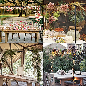 OSYIN Over The Table Rod Stand with Clamps, 46-82”Length, Adjustable Metal Balloon Flower Arch Stand, Decorated Arch for Party, Birthday, Wedding, Halloween, Christmas, Black