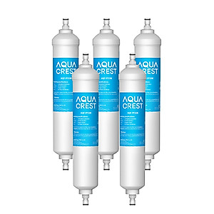 AQUA CREST GXRTQR Inline Water Filter, Replacement for GE® GXRTQR, GXRTQ, Reduces Chlorine, Fluoride, Limescale and More, 5 Filters