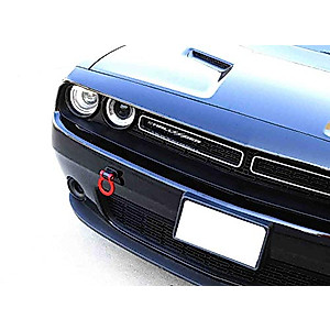 iJDMTOY Red Universal Ring Track Racing Style Tow Hook Aesthetic Decoration Kit Compatible With Any Car SUV Truck (Not Functional, Decorative Purpose ONLY)