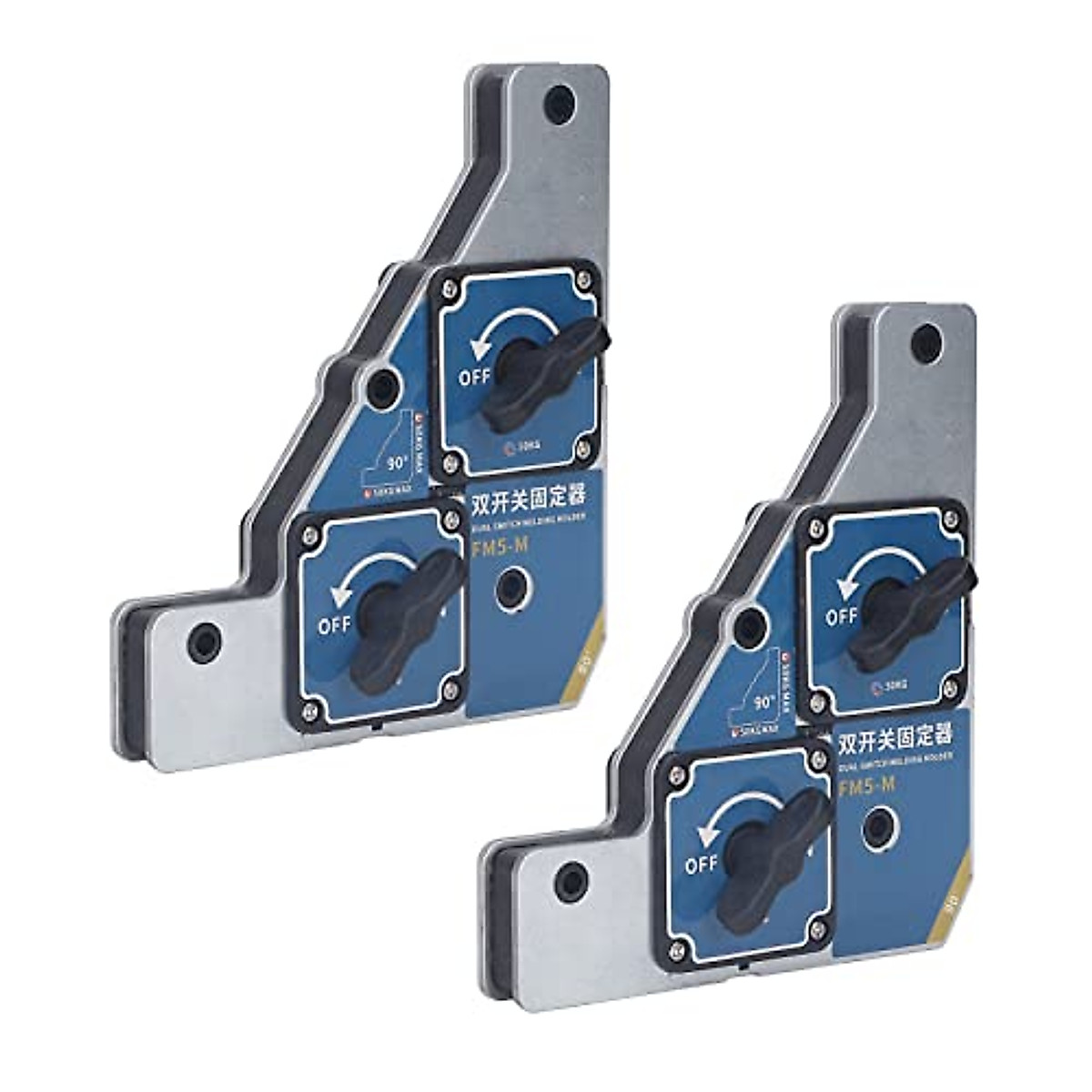 2Pcs Dual Switch Welding Holder 50KG Strong Fixed Angle Soldering Locator Clamp Fixture for Steel Iron Plate