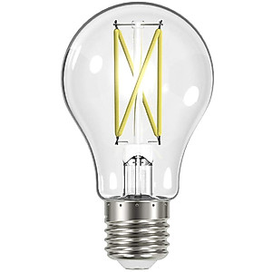 Satco S12414-8 Watt LED A19; Clear Bulb 2700K (6 LED Light Bulbs)
