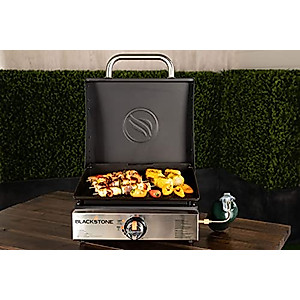 Blackstone 1814 Stainless Steel Propane Gas Portable, Flat Top Griddle Frill Station for Kitchen, Camping, Outdoor, Tailgating, Tabletop, Countertop – Heavy Duty & 12, 000 BTUs, 17 Inch, Black