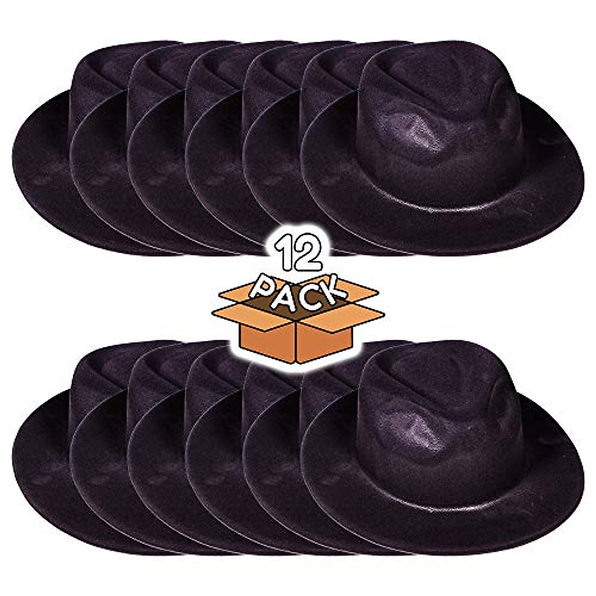 Windy City Novelties 12 Pack Plastic Fedoras