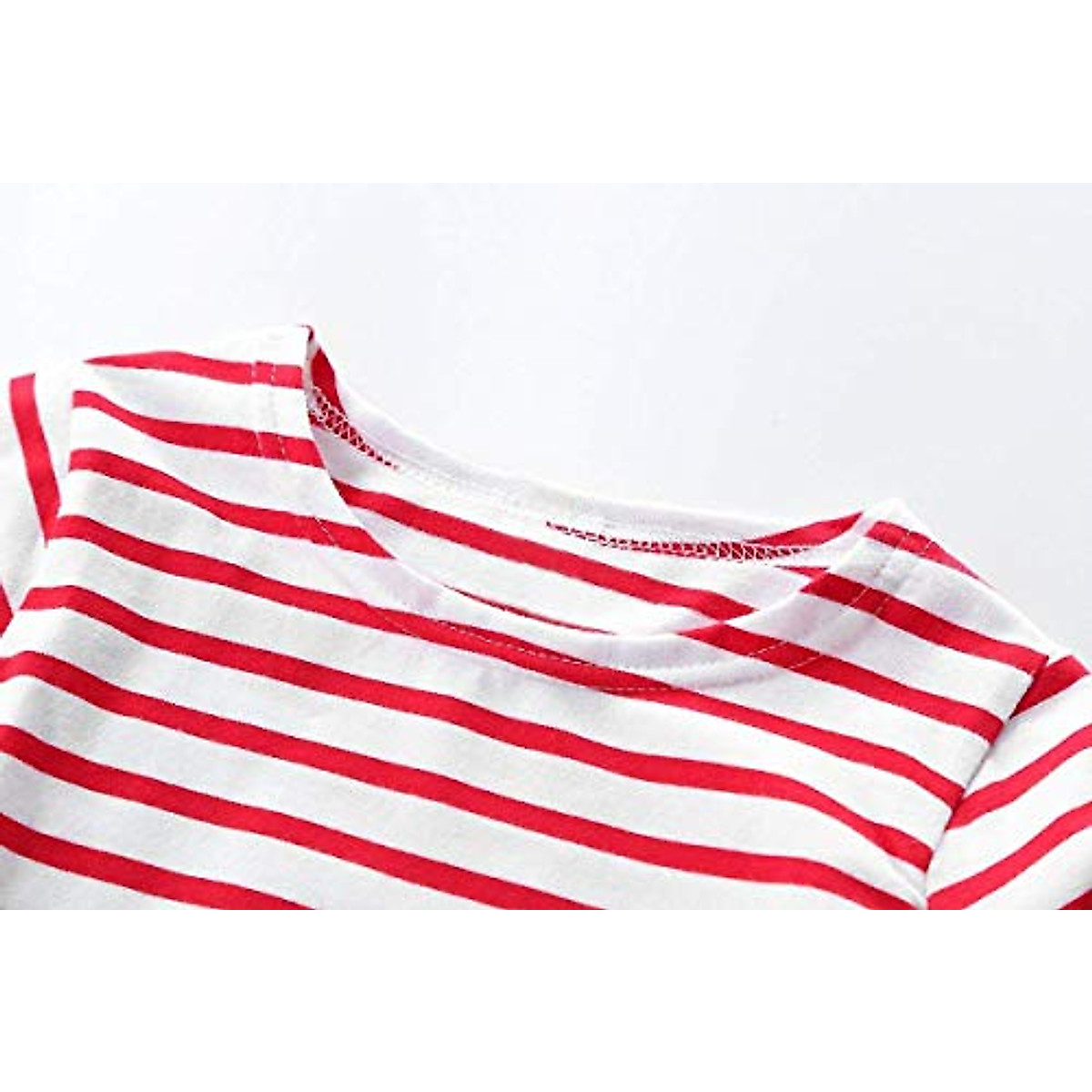 Kids Baby Girl Boy T-Shirt Long Sleeve Stripe Shirts Tops Toddler Fashion Basic Tee Blouses Outfits (Red, 6T)