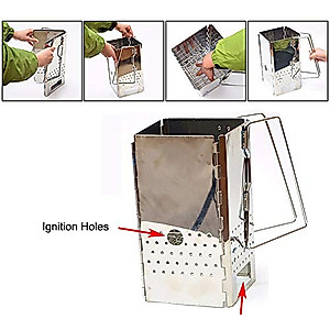 Portable Chimney Starter Stainless Steel Outdoor BBQ Foldable Charcoal Starter father's day gift