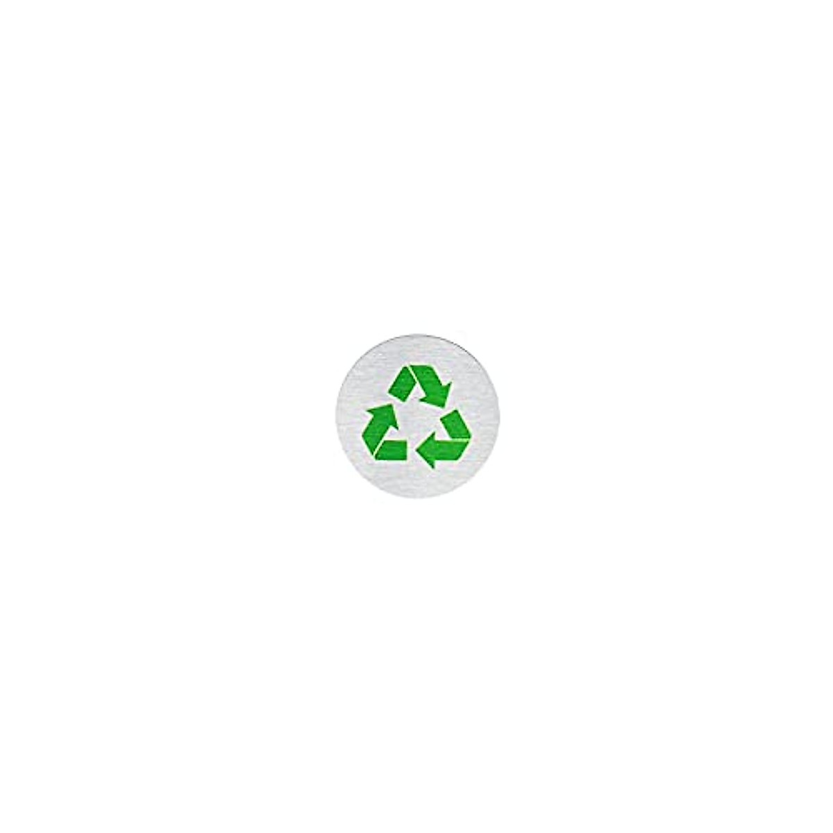 2" Round, Metal Recycle Signs | Recycle Bin Marker | Sign for Recycling Basket | Brushed Silver Aluminum with Green Recycle Symbol | Signs for Sustainability