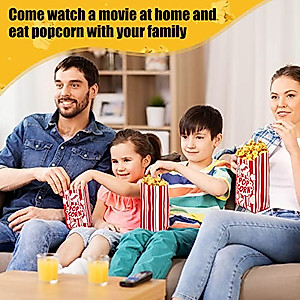 200 Pieces Popcorn Bags 1 oz Greaseproof Popcorn Paper Bags Individual Servings White and Red Striped Popcorn Sleeves Disposable Flat Bottom Popcorn Take out Bags for Movie Theater Carnival Party