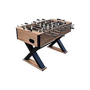 Hathaway Fullerton 48-in Foosball Table, Arcade Table Soccer for Game Rooms, Includes (2) 36-mm ABS Foosballs, Driftwood (BG50330)