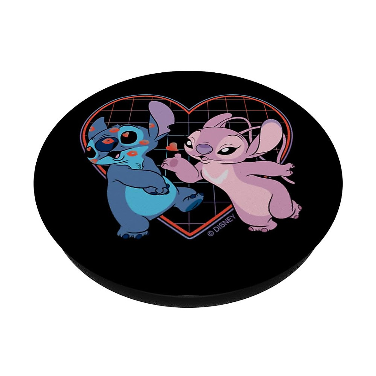 Disney Lilo and Stitch Angel Heart Kisses PopSockets PopGrip: Swappable Grip for Phones & Tablets