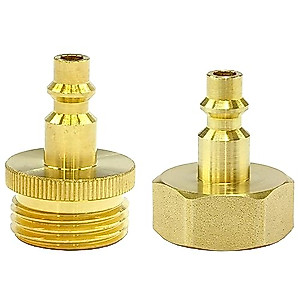 Water Blowout Quick Connect Plug Fittings for Air Compressor, Winterize Kit for RV, Camper, Outdoor Plumbing, Garden Hose, and Sprinkler Systems (One Pair)