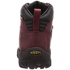 KEEN Women's Pyrenees Mid Height Waterproof Hiking Boots, Tibetan Red/Black, 9.5