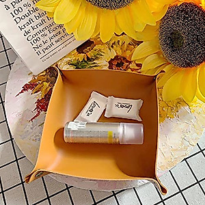 insoftb Leather Jewelry Tray Watch Coin Change Key Phone Catchall Valet Tray for Storage Nightstand Organizer