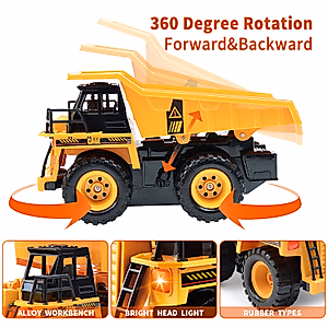 Remote Control Construction Bulldozer Toy, 6 Channel RC Bulldozer Toys, RC Construction Truck Vehicle Toys (RC Cars)