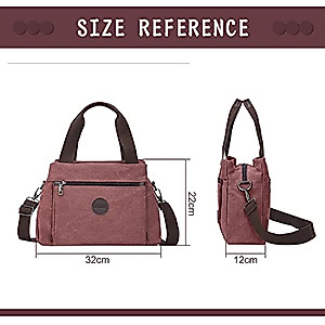 Emprier Women's Vintage Canvas Hobo Handbags Work Shoulder Crossbody Bag Tote Purses Multi-pocket Handbags