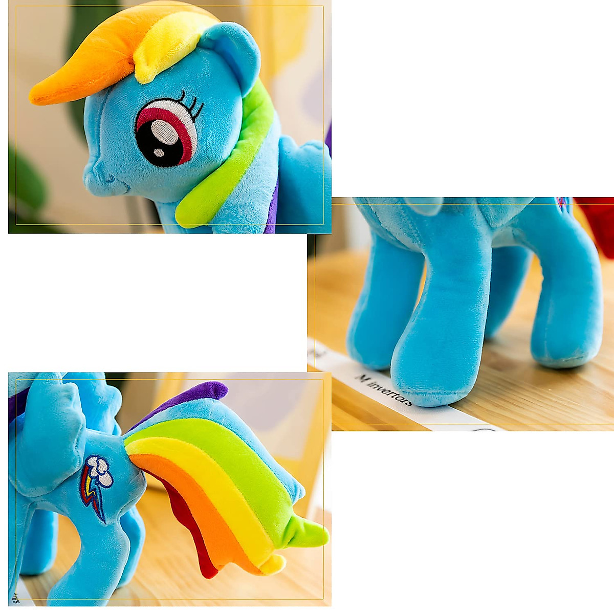 SUEMIA Unicorn Plush Doll Toy Gifts for Game Fans and Kids Birthday Christmas Toys Figures Decoration for Boys Girls (Rainbow Dash, 30cm)