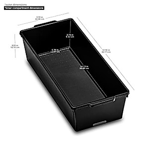 madesmart Antimicrobial Classic Large Deep Bin, Carbon, Pack of 6