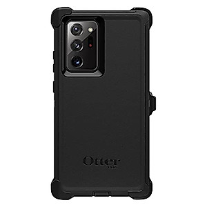 OtterBox Galaxy Note20 Ultra 5G Defender Series Case - BLACK, rugged & durable, with port protection, includes holster clip kickstand