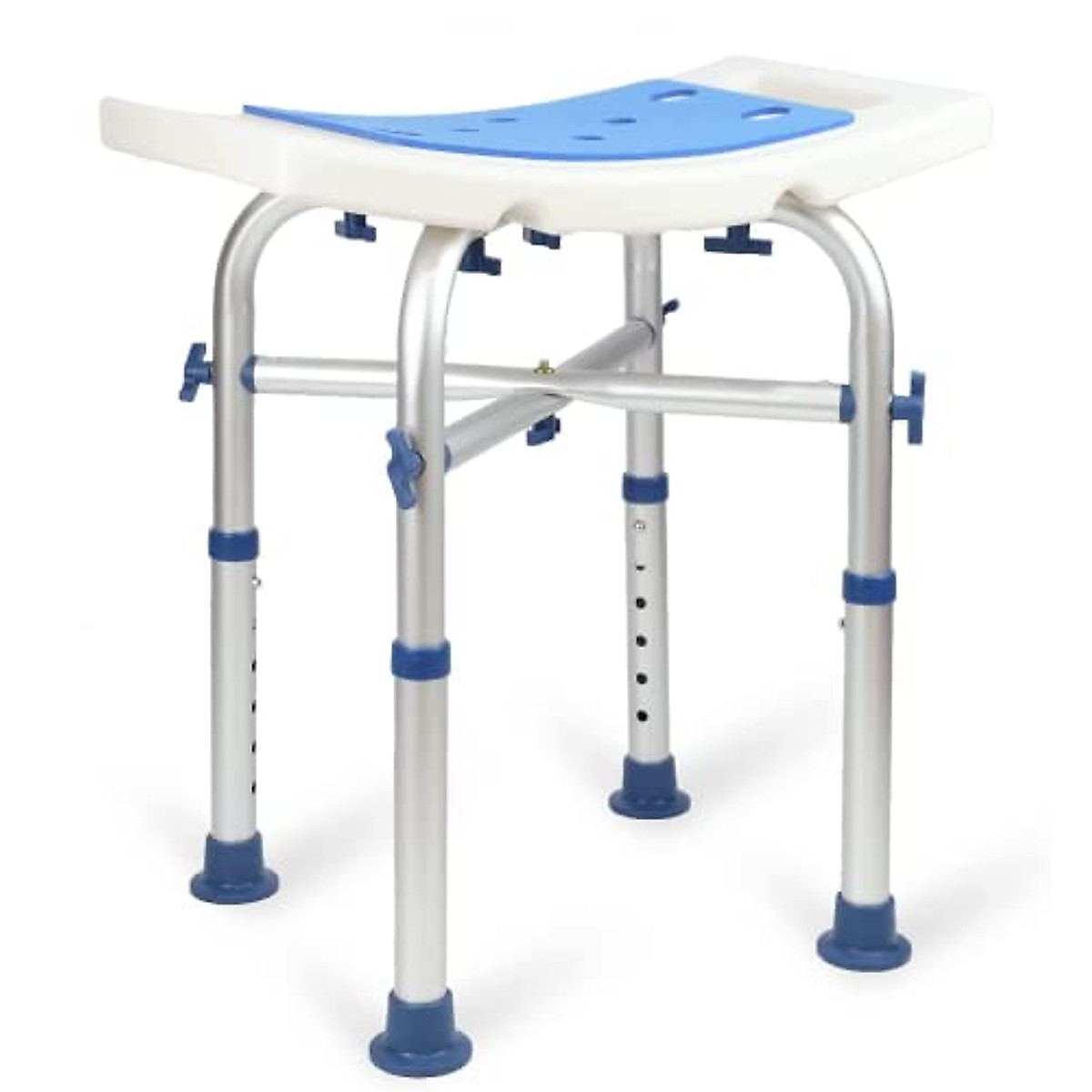 LandTale Shower Stool Heavy Duty 500Lbs, Tool-Free Assembly, Anti-Slip, Sturdy Height Adjustable Bath Chair, Narrow Bathtub Shower Saet for Elderly, Senior, Handicap & Disabled