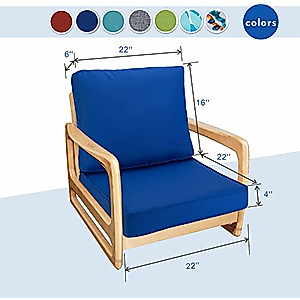 JMGBird Outdoor Seat/Back Chair Cushion Tufted Pillow, Indoor Deep Seat Chair Cushion Set 22"x22"