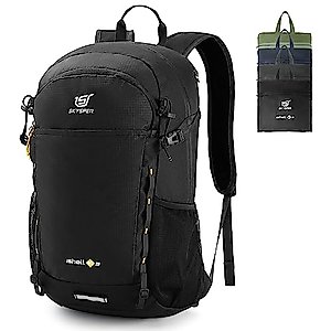 SKYSPER Hiking Backpack 30L Lightweight Packable Travel Daypack Waterproof Hiking Daypack for Women Men(Black)