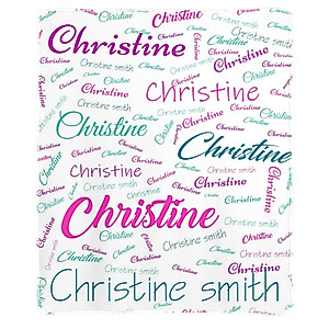 XJone Custom Personalized Baby Blanket with Name for Girls, Customized Floral Baby Name Blankets for Infants Newborns Babies