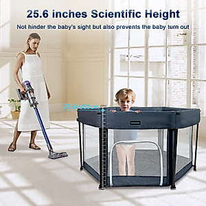 Baby Playpen, Bellababy Extra Large Playard, Kids Activity Centre, Portable with Soft Mattress & Storage Bag, Anti-Skid Pads, Lightweight, Indoor-Outdoor