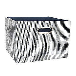 Lambs & Ivy Foldable/Collapsible Storage Bin/Basket Organizer with Handles, Blue
