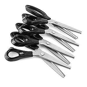 FTVOGUE Pinking Shear Stainless Steel Fabric Round/Triangle Edge Scissors Tailor Dressmaking Sewing Tool(5mm)