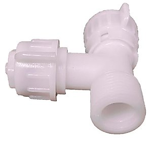 NuFlush Nylon Bidet T-Adapters 1/2 inch Female 1/2 inch Male, With 1/2 inch Pipe Thread Hose connection