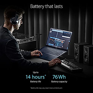 ASUS Zenbook Pro 17 Laptop, 17.3” Pantone Validated Display, AMD Ryzen 7 6800H CPU, AMD Radeon Graphics, 8GB RAM, 512GB SSD, WiFi 6E, Windows 11 Home, Tech Black, UM6702RA-DB71