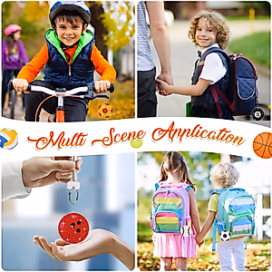 Junkin 26 Pcs Balls DIY Diamond Art Painting Keychain Kits 5D Diamond Painting Key Chains Soccer Ball Football Chain Key for Backpack Shoulder Bag Sports Accessories Adults and Kids