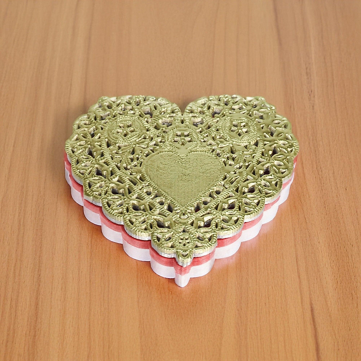 School Smart Heart Shaped Paper Lace Doilies - 4 inch - Pack of 100 - Assorted Colors