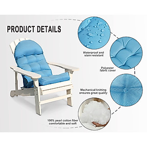 COSNUOSA Rocking Chair Cushion High Back Adirondack Chair Cushion Waterproof Patio Cushions for Outdoor Furniture Sky Blue