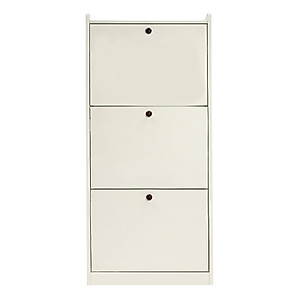 Acesunny Hidden Shoe Cabinet,Fold-Out Standing Shoes Storage Shelf Free Organizer with 3 Flip Drawers Shoe Cabinet Modern Entryway Shoe Storage for Hallway Narrow Slim Hidden Shoe Cabinet