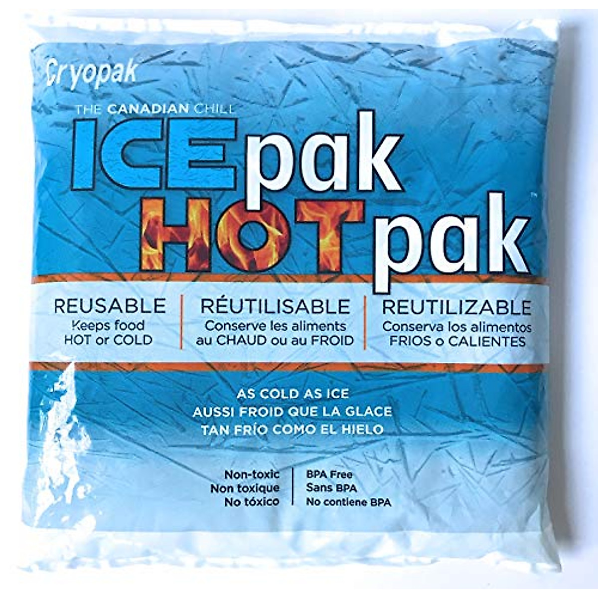Cryopak Reusable Soft Ice Packs - Pack of 2 Large Size Ice Packs For Lunch Boxes, Coolers and More - Hot and Cold - GREAT VALUE