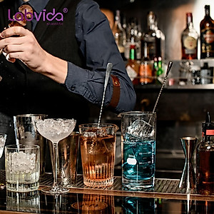 Labvida 4pcs 500ml Upgrated Thick Glass Beakers, Griffin Low Form Beaker Set with Double Scale, 3.3 Boro, LVA012