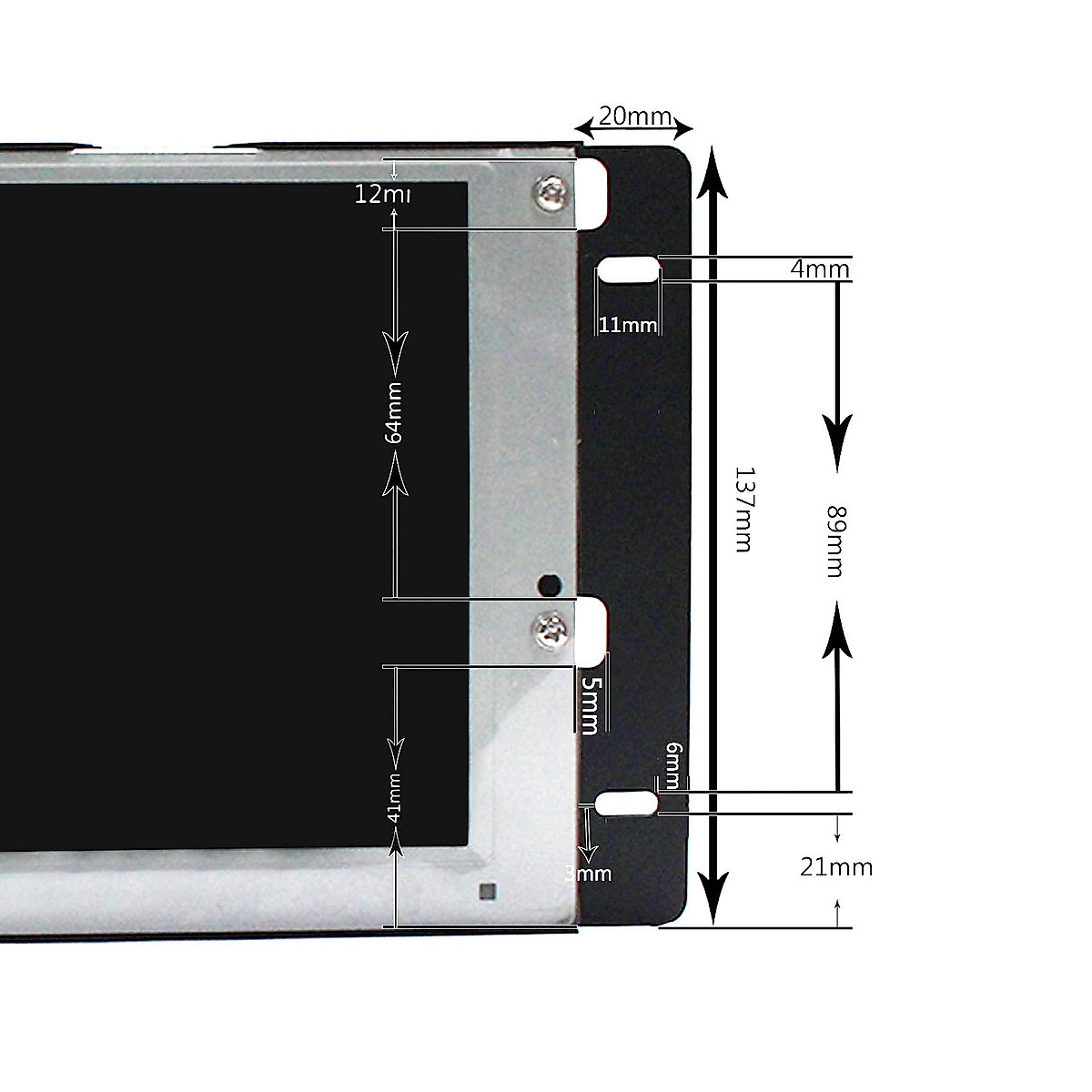 VSDISPLAY 14.9Inch 1280x390 LCD Display Screen with Shell and 12V 2A Power Adapter US Plug with 5.5x2.1mm/3.5x1.35 mm Port