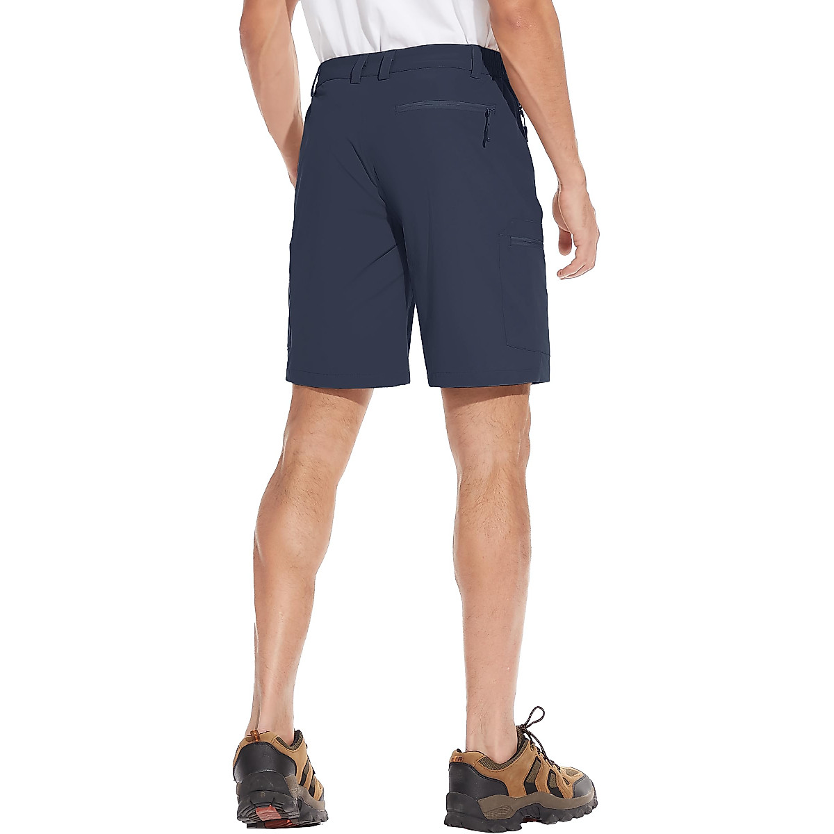 TACVASEN Mens Hiking Cargo Shorts Quick Dry Stretch Golf Shorts 10 Inch Inseam with Zipper Pockets for Outdoor Fishing Navy