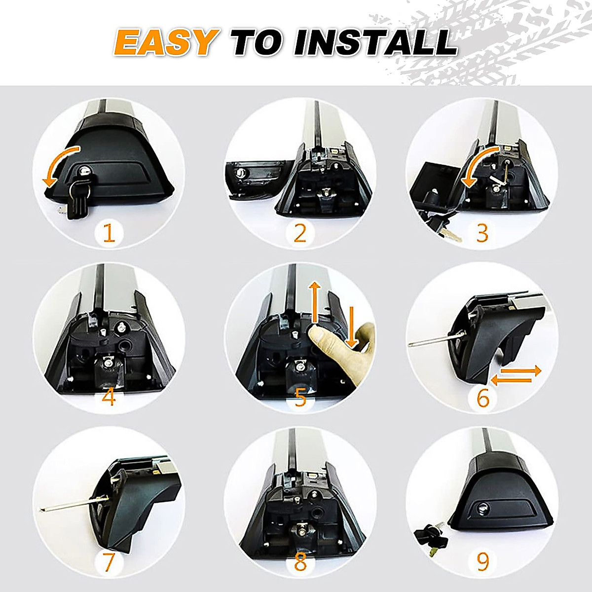 Snailfly Crossbars Customized Fit for 2020-2024 Ford Explorer Adjustable Cross Bars Roof Racks with Lock