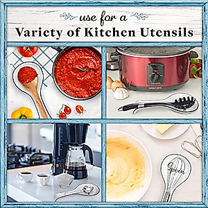 Home Acre Designs Spoon Rest For Kitchen Counter & Stove Top - White Ceramic Spoon Holder for Cooking & Counter Protection - Essential Kitchen Gadgets - White Farmhouse