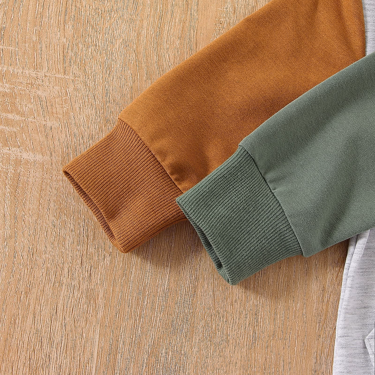 BemeyourBBs Newborn Baby Boy Clothes Color Block Long Sleeve Zipper Hooded Romper with Pocket Fall One Piece Outfits(6-12 Months, Zipper Grey)