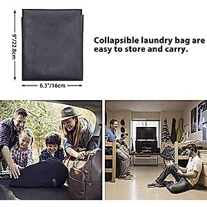 Luminesk Extra Large Laundry Bags 2 Pack 28'' x 45'' Heavy Duty XL Organizer Bag Fit Laundry Hamper Basket College Travel Dorm Tear Resistant Drawstring Dirty Cloth Storage, Three Loads of Clothes Black