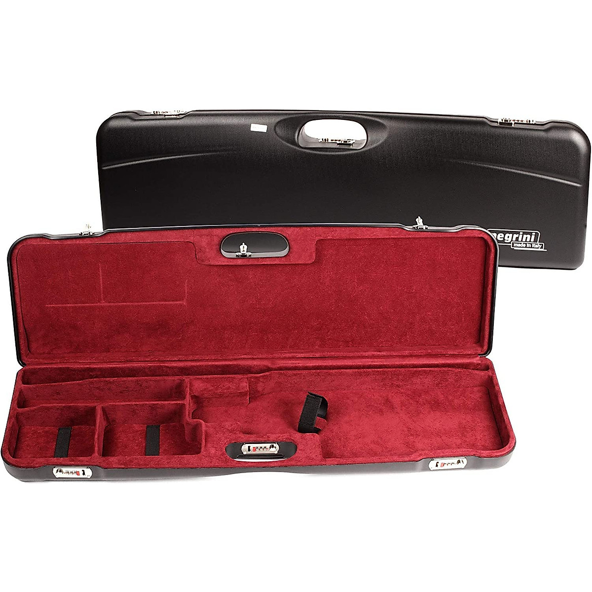 Negrini Cases 1657LR/5163 Luxury Shotgun Case for High Rib/1 Gun/1 Barrel up to 36-Inch/ABS/Barrel Vertical with Forend Off, Blue/Blue