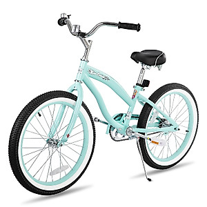 JOYSTAR 20 Inch Kids Beach Cruiser Bike for Girls Ages 6-10 Years Old Single Speed Kids Bike with Coaster Brake Green
