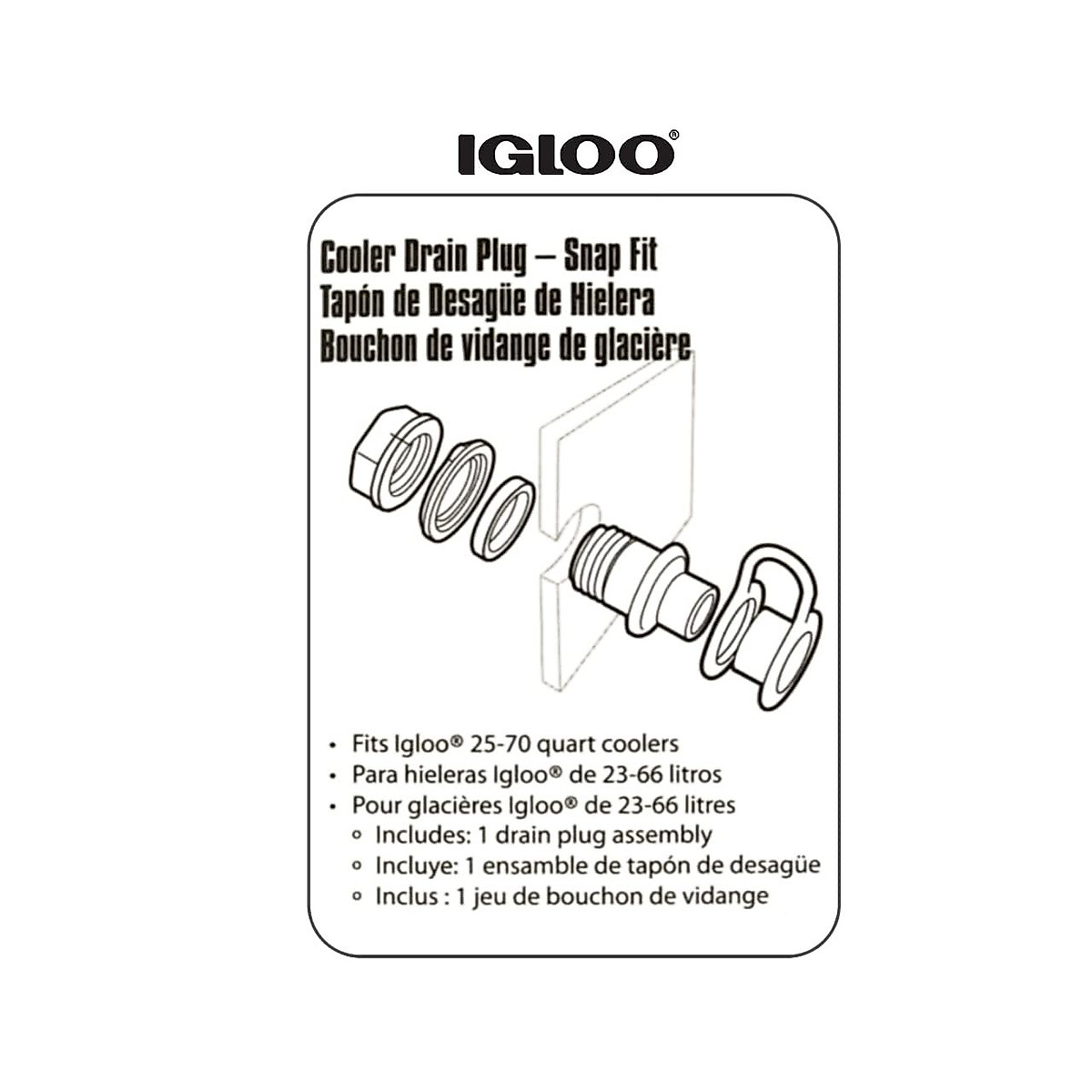 Igloo Replacement Triple Snap Drain Plug