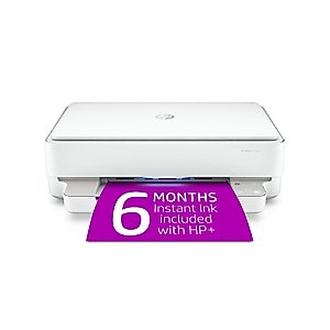HP Envy 6052e All-in-One Wireless Color Inkjet Printer, Print Copy Scan, 2-Sided Printing, WiFi USB Bluetooth Connectivity, Instant Ink Ready, White (Renewed)