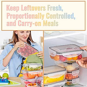 FILTA 18 Pack Food Storage Containers with Airtight Lids: Leak-Proof Plastic Containers for Kitchen Organization, Meal Prep, Lunch Containers Organization(BPA-Free)