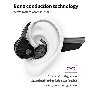 PREFIGHTCAT Wireless Bluetooth Bone Conduction Headphones Open-Ear Sweat Resistant Wireless Earphones for Workouts and Running