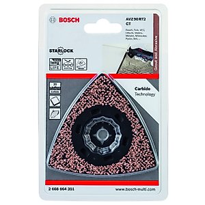 Bosch Professional 2608664351 Sanding Plate AVZ 90 RT2 Carbide RIFF (Starlock, 20 Grit, 90 mm, Accessories Multifunctional Tool)